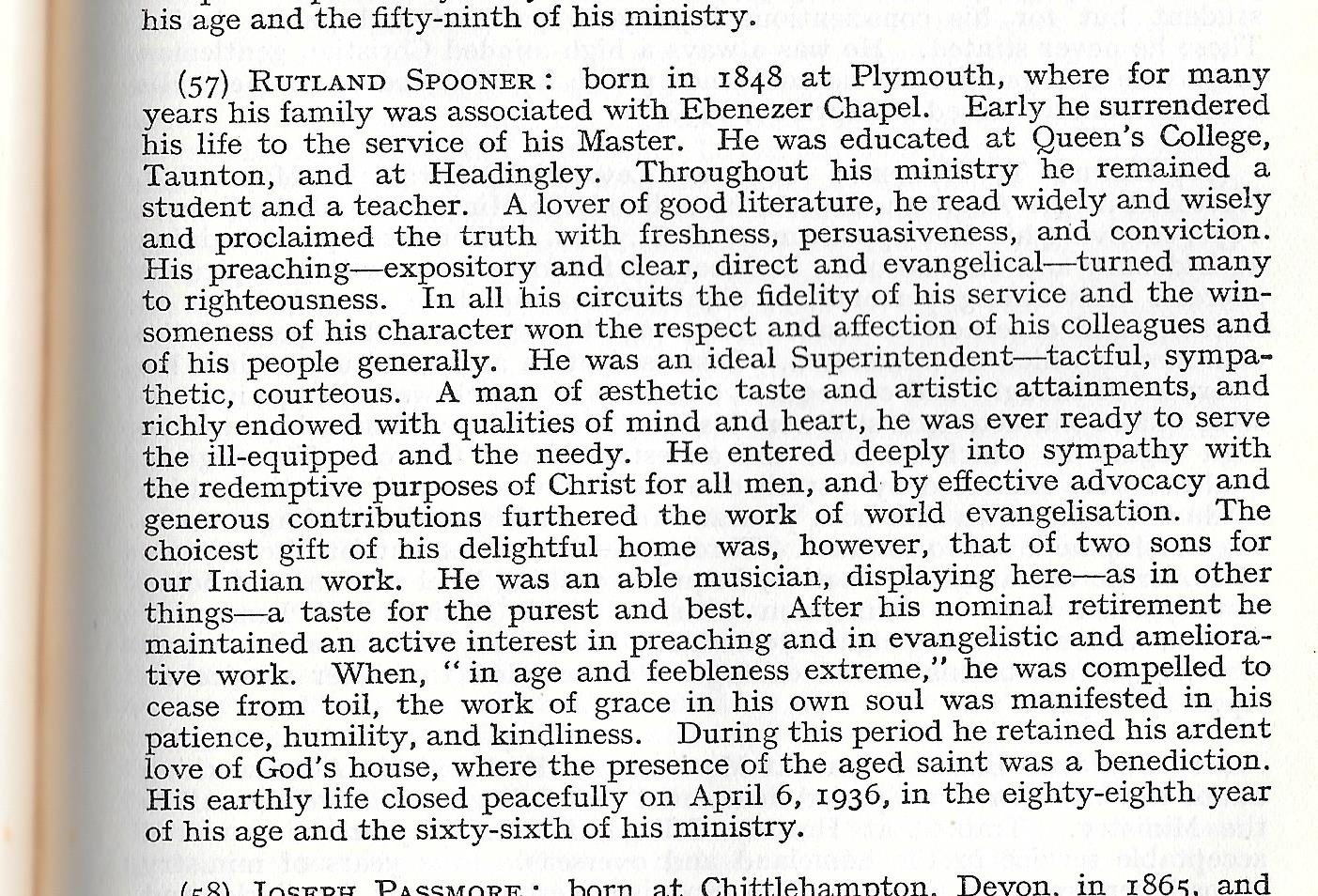Rev Rutland Spooner 1848-1936 | Surname S, Wesleyan Methodist Ministers ...