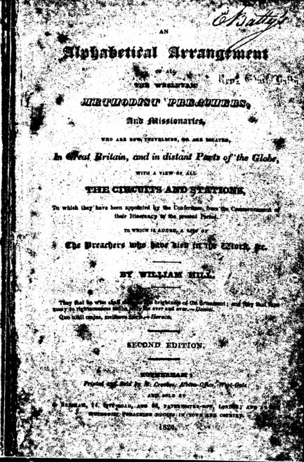 1824. An Alphabetical Arrangement of all the Wesleyan Methodist ...